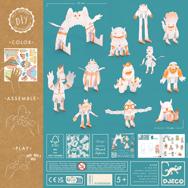 Monsters Color Assemble Play by Djeco – Niddle Noddle