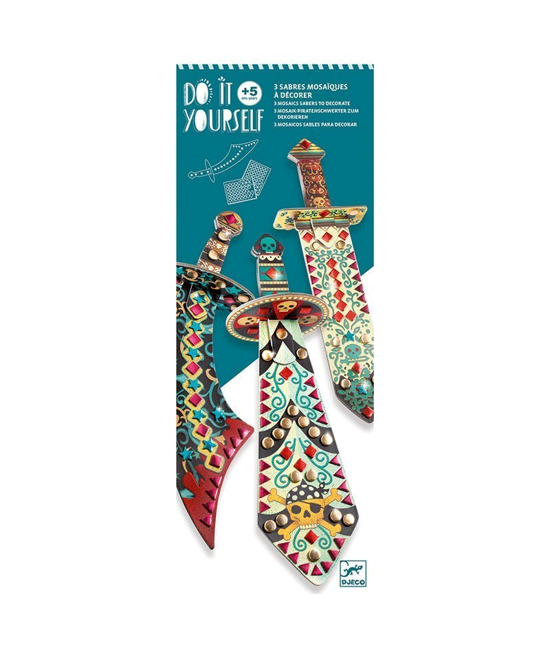 DIY Mosaic Pirate Swords by Djeco - Niddle Noddle